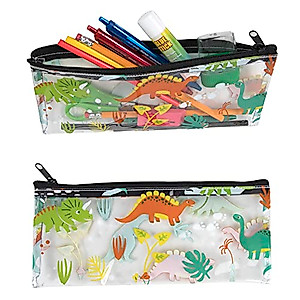 Trail maker Boys Backpack and Pencil Case Set for Kindergarten, Elementary School, 17 Inch Kids Backpack with Side Pockets (Goofy Grinning Dinos)