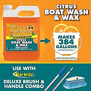 STAR BRITE Super Orange Citrus Boat Wash & Wax - Premium Concentrated Formula for Ultimate Shine & Protection - 128 OZ Gallon (094600)