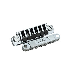 Guyker Guitar Tune-O-Matic Saddle Bridge GM003 and Vintage Stop Bar Lock TP6 Tailpiece Combo Replacement Compatible with Les Paul LP SG Style 6 Strings Electric Guitar (Chrome)