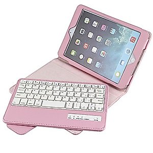 eoso iPad Cover for iPad Mini, keboard Case with Removable Bluetooth Keyboard for iPad Mini 1/2/3/4/5 (for iPad Mini,Pink)