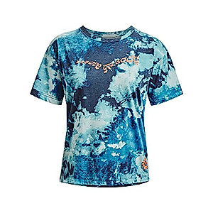 Under Armour Women's Standard Move Your Body Print Short Sleeve T-Shirt, (469) Fuse Teal / / Afterglow, X-Large