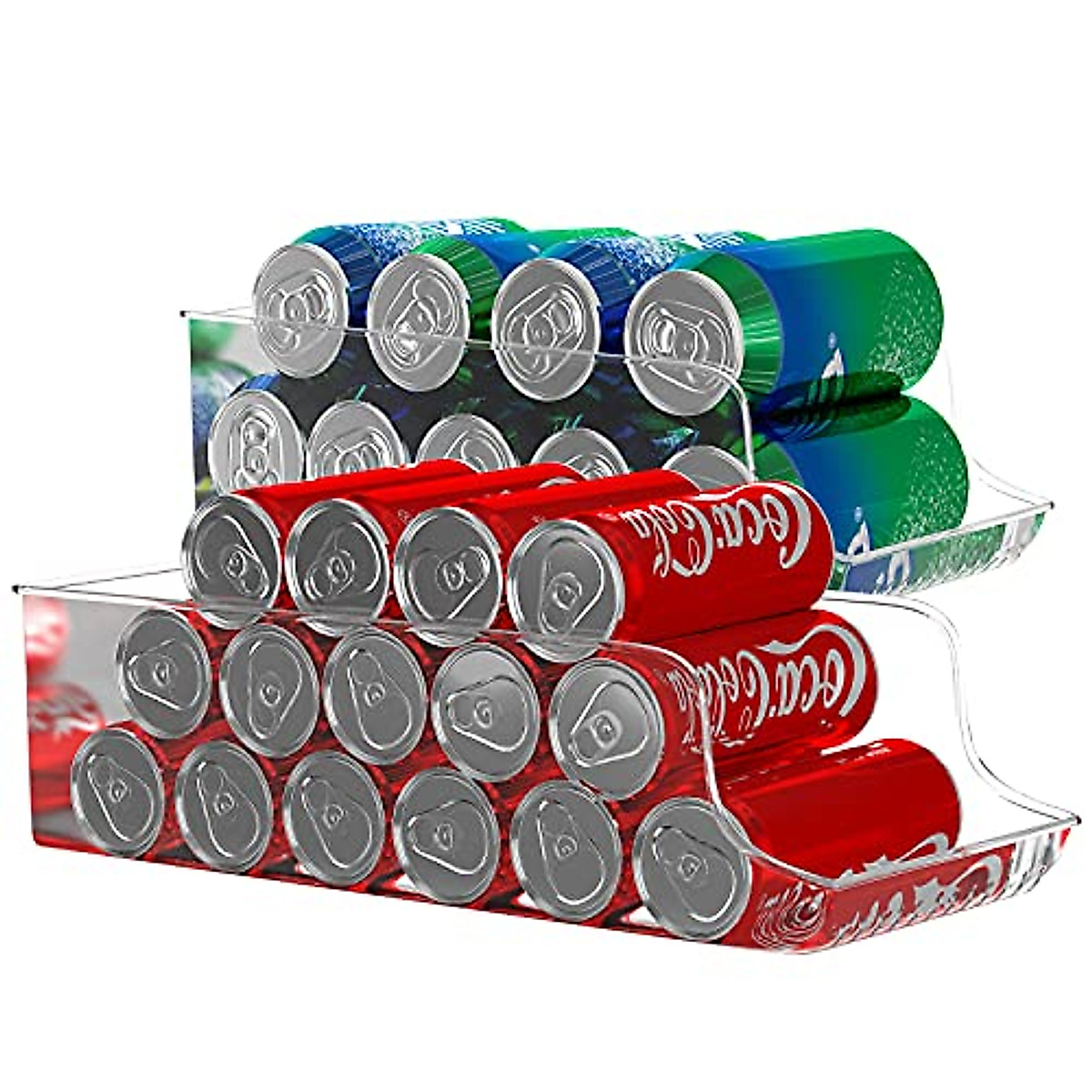 Atopov Set of 2 Refrigerator Organizer Bins Fridge Organizer Freezer Pantry Organization and Storage, Beverage, Canned Food Container Bin for Refrigerator (2)