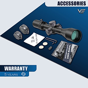 Vector Optics Marksman 6-24x50 FFP 1/10 MIL 30mm Monotube Riflescope 85-87% Light Transmission Edge-to-Edge Image Etched Glass VPA-MF Reticle for Hunting Shooting