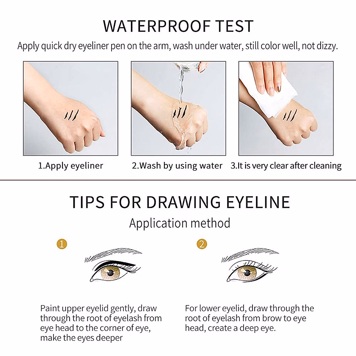 evpct 6Pcs Blue Colored Glitter Eyeliner Pencils Set delineadores de colores para ojos ojos contra el agua Dark Light Blue Green Purple Red Pink Metallic Colorful Liquid Eye Liner Set Women Waterproof