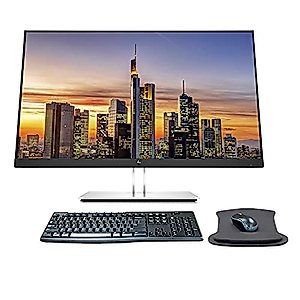 HP EliteDisplay E27 G4 27 Inch 1920 x 1080 Full HD IPS LED-Backlit LCD Monitor Bundle with HDMI, VGA, DisplayPort, Gel Mouse Pad, and MK270 Wireless Keyboard and Mouse Combo