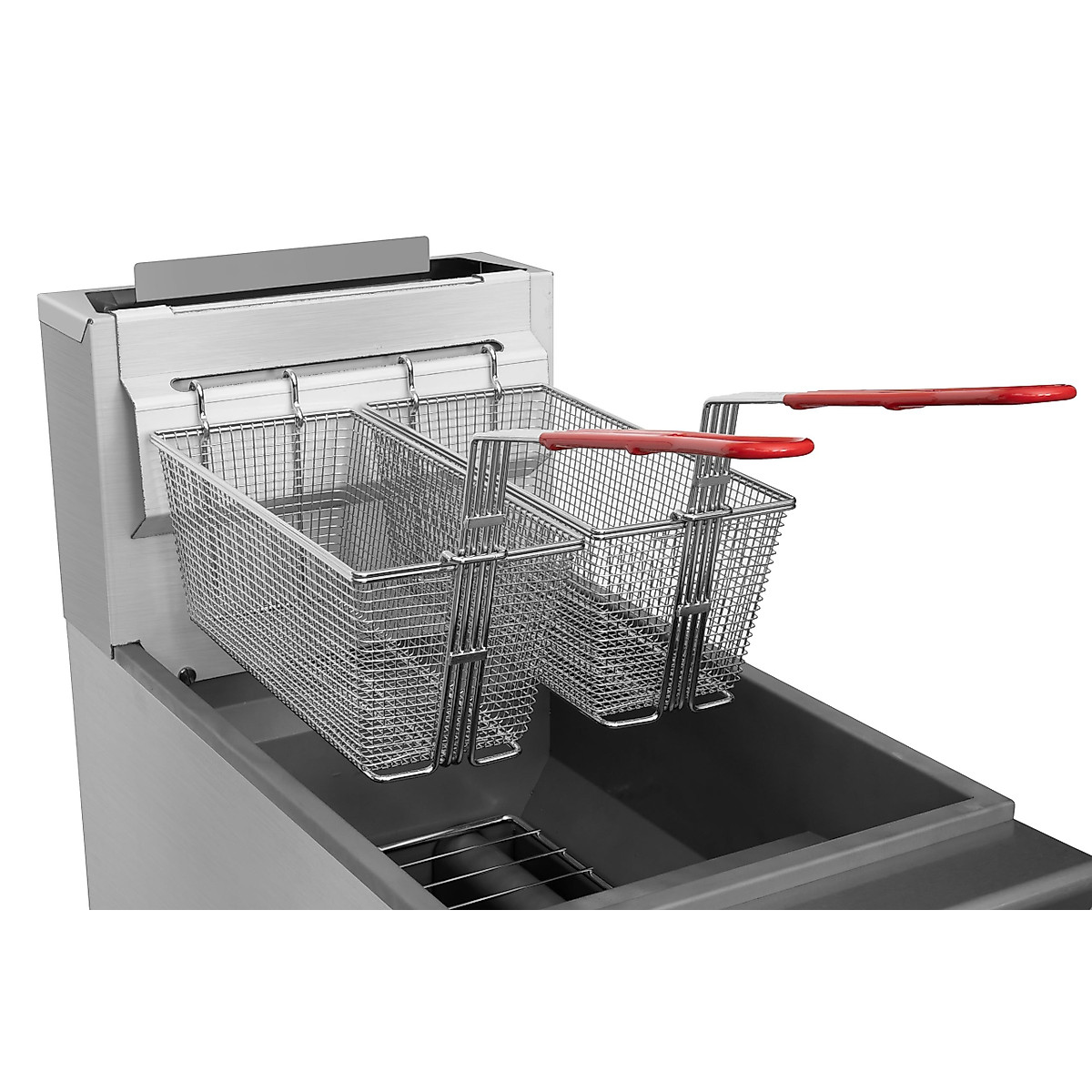 KoolMore 50 lb. Floor Standing Liquid Propane Commercial Deep Fryer with 120,000 BTU in Stainless-Steel, ETL Listed (KM-FDF50-LP)