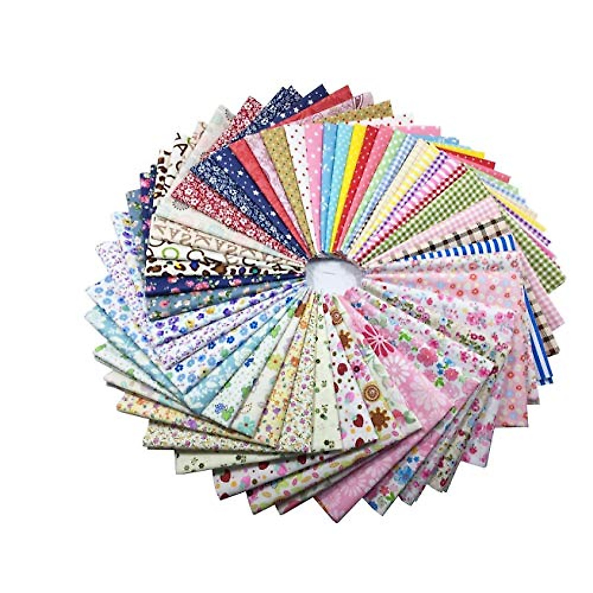 Phantomon 50pcs 8inch x 8inch Cotton Fabric Craft Precut Square Patchwork Sheets for Quilting, Sewing, Scrapbooking (8Inch x 8Inch)