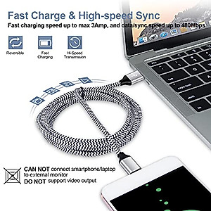 Fast Charging Wall Charger & Cable for Samsung Galaxy, Google Pixel, Moto & More - Quick Charge 3.0 USB C Brick with 6FT Cord