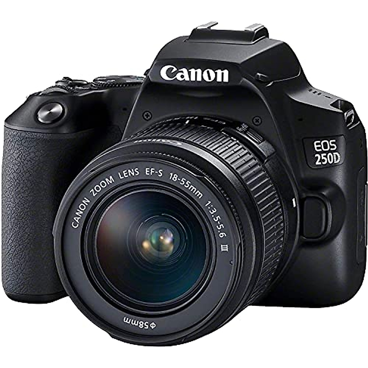 Camera Bundle for Canon EOS 250D (SL3) DSLR Camera with EF-S 18-55mm f/3.5-5.6 III Lens Bundle, Accessories (Extra Battery, Digital Slave Flash, 128Gb Memory, 50" Tripod and More)