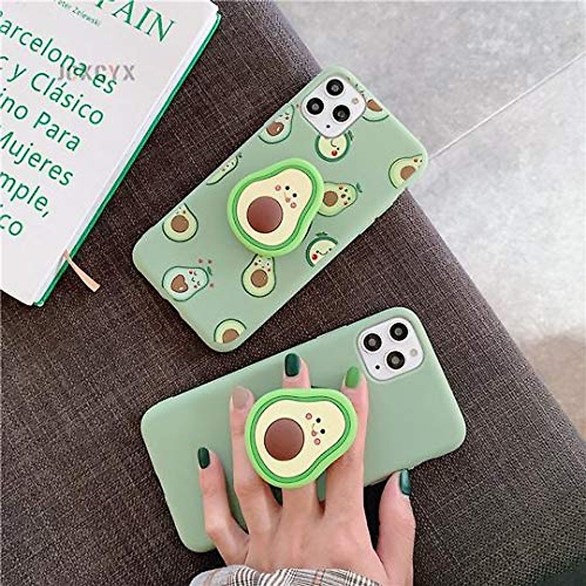 Cute Avocado Squishy 360° Adjustable Phone Holder Stand Compatible with iPhone and Android