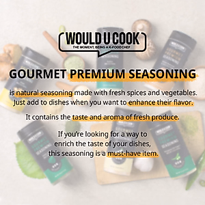 WOULD U COOK GOURMET PREMIUM SEASONING Scallion Granules (54g/1.90oz), Taste of Korea, Vegan, Magic Powder, Green Onion