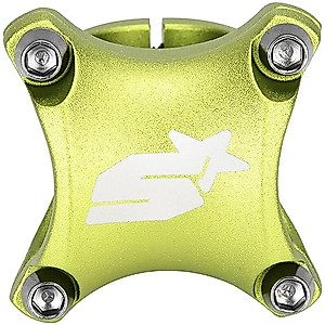 Spank Spike Race 2 Shot-Peen Anodized MTB Bicycle Stem (Green, 50mm), Lightweight and Strong Alloy Stem for Mountain Bike, Mountain Bike Stem Short Handlebar, Stem for Most Bicycle, Cycling