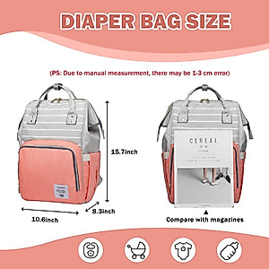 Armbq Diaper Bag Backpack Waterproof Multi-Function Diaper Bag for Baby Care Travel Essentials Baby Bag for Mom Large Capacity Pink