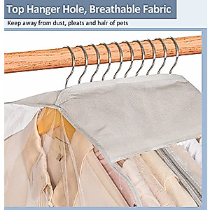 SLEEPING LAMB 10" Gusseted Clear Garment Bags for Hanging Clothes Suit Bags for Closet Storage Clothing Cover for Coats, Jackets (3 Packs)
