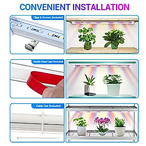 LED Grow Lights Strips for Indoor Plants, 3 Working Modes & 10 Dimmable Levels Plant Lights with Auto Cycle Timer 3/9/12Hrs, 36W Full Spectrum DIY Growing Lamps for Seedings Hydroponics, 6 Strips