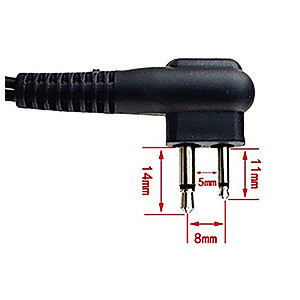 Retevis Acoustic Tube Walkie Talkie Earpiece with Mic, Compatible with Motorola CP100 CP100D CP185 CP200 CP200D GP300 GP2000 Mag ONE BRP40 A8 Walkie-Talkie, 2 Way Radio Headset with Big PTT(5 Pack)