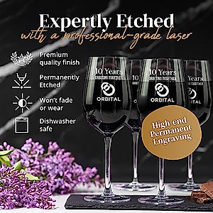 Custom 17oz Stemmed Wine Glass with Your Custom Logo Design or Personalized Text - Permanent Laser Engraving - Wedding Favors, Corporate Gifts, Birthdays, Parties or Events