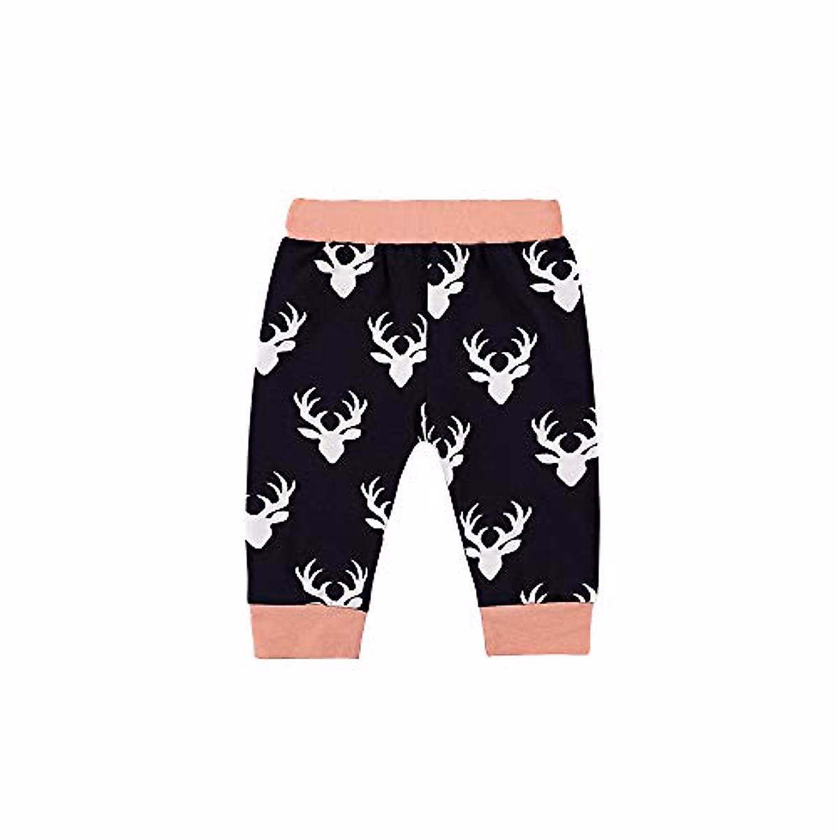 Newbron Baby Girl Deer Theme Outfit Daddy's Little Girl Clothing Oh Deer I'm Here Deer Pant Set (Blue,0-3 Months)