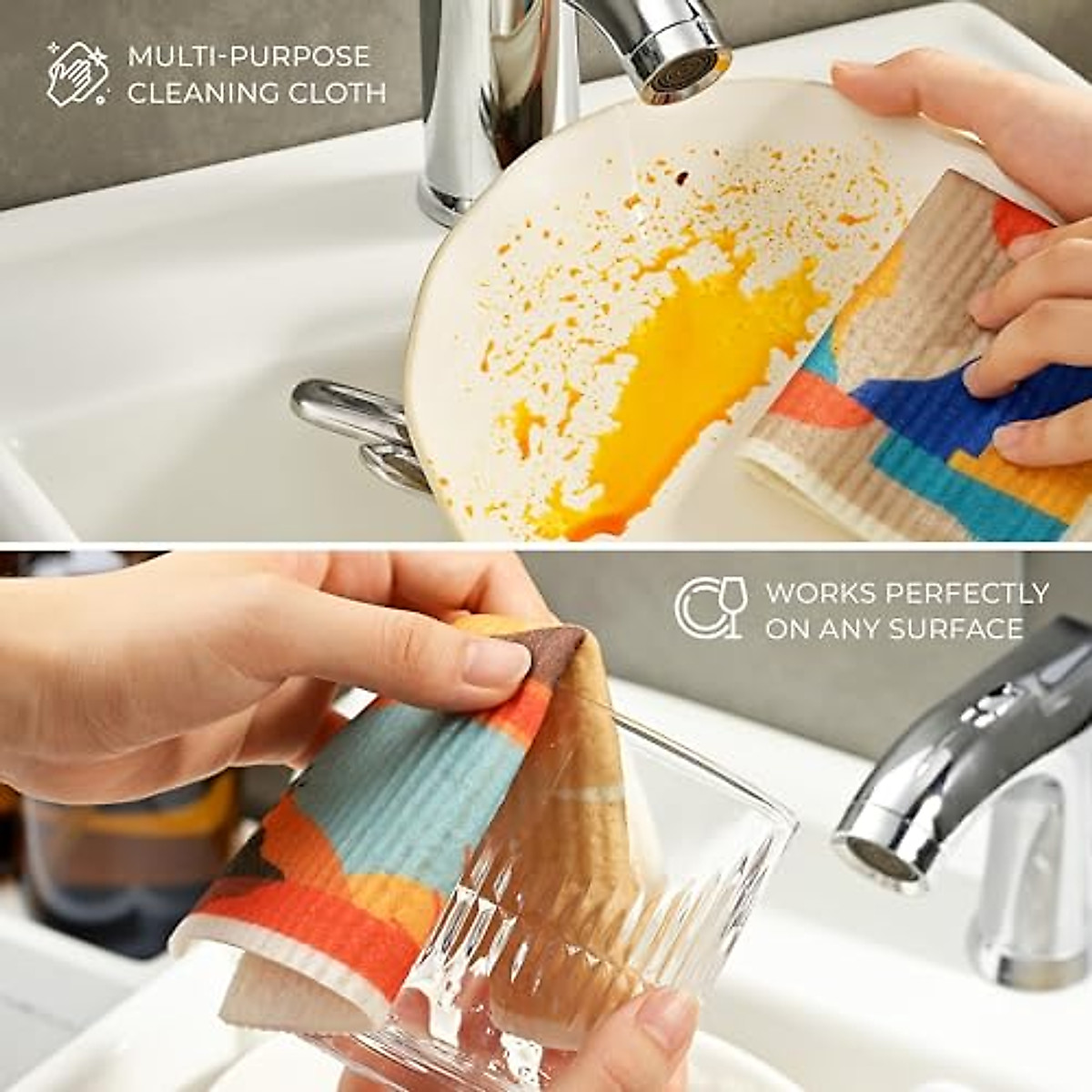 MaisoNovo Reusable Paper Towels Washable - Abiquiu Pack of 4