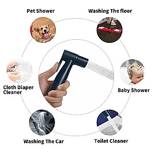 Ikaufen Handheld Bidet Sprayer for Toilet Adjustable Water Pressure Control Bidet Hose Attachment for Bathroom Shower Spray Stainless Steel Cloth Diaper Toilet Sprayer Kit