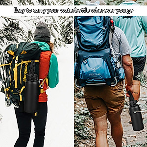 Accmor Paracord Water Bottle Handle for 12oz to 64oz Previous Version Wide Mouth Hydro Flask, Bottles Accessories Paracord Strap Carrier with Whistle Compass Safety Ring and Carabiner