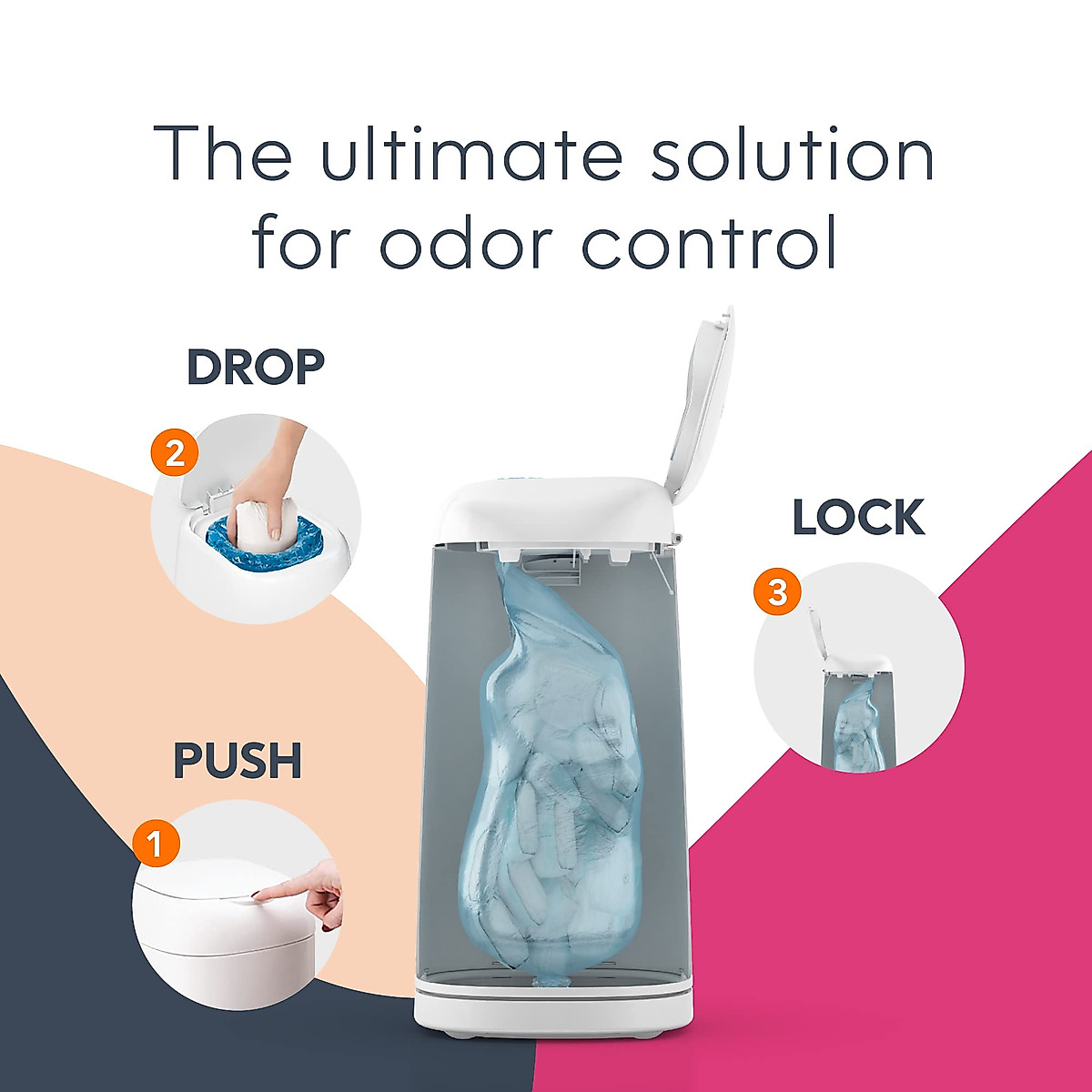 Playtex Diaper Genie Expressions Diaper Pail Fabric Sleeve, Pink Starburst