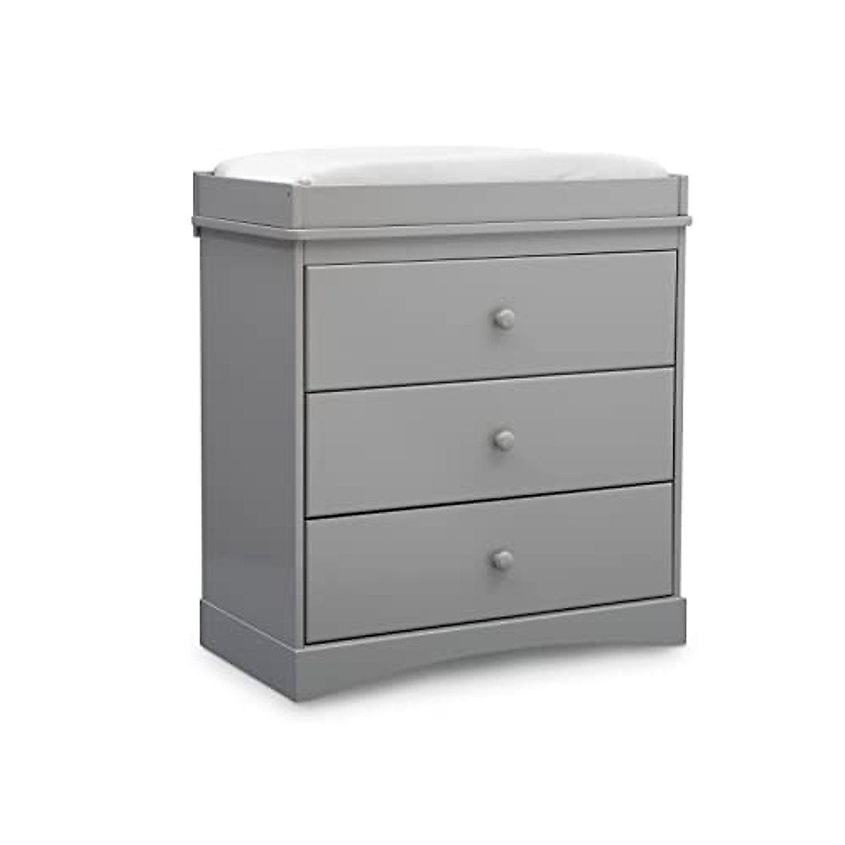 Delta Children Emery Crib 7-Piece Baby Nursery Furniture Set–Includes: Convertible Crib, Glider, Dresser, Changing Top, Crib Mattress, Sheets, & Changing Pad, Grey