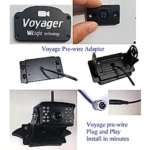 4Ucam HD 1080P Digital Wireless Backup Camera + 7" DVR Monitor Quad-View Compatible for Voyager Wisight Prewire RV, Trailer, 5th Wheels IR Night Vision