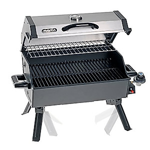 MARTIN Portable Propane Bbq Gas Grill 14,000 Btu Porcelain Grid with Support Legs and Grease Pan