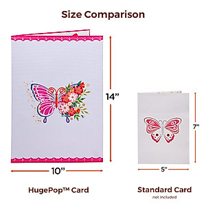 Paper Love 3D Romantic Pop Up Card, Love Bouquet, For Valentines Day, Anniversary, Birthday, Mothers Day, All Occasions - 5" x 7" Cover - Includes Envelope and Note Tag