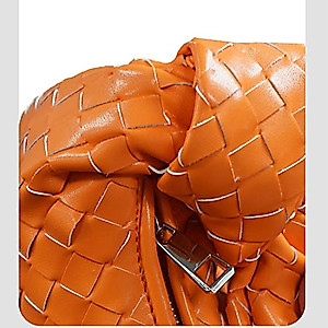 Women Shoulder Bags, Cute Hobo Tote Handbag Mini Clutch Purse Leather Woven HandBag Dumpling Shoulder Bag with Zipper Closure