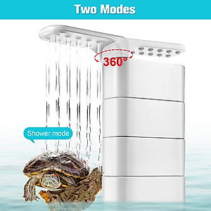 850L/H Turtle Water Filter, 4 in 1 Turtle Tank Filter Reptile Tank Water Filter with Sponge, Bio Balls, 2 Suction Cups and Drain Hose, Submersible Aquarium Filter for Amphibians and Reptiles Frog