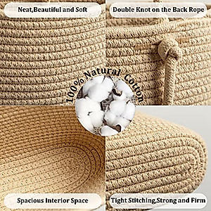 TeoKJ Over the Door Hanging Basket, 3-Tier Woven Cotton Wall-Mounted Storage Organizer Bag Decorative Hanging Kitchen Baskets - Jute