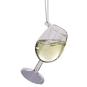 Wine Lovers Chardonnay Cheer Donnay Wine Glass Ornament w/Faux Wine