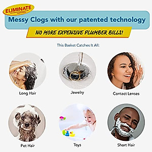Drain Buddy Ultra Flo- 2 in 1 Bathroom Sink Stopper & Hair Catcher W/Patented Pull Clean Technology! | Fits 1.25” Sink Drains, Clog Preventing | Chrome Metal Cap / 1 Replacement Basket