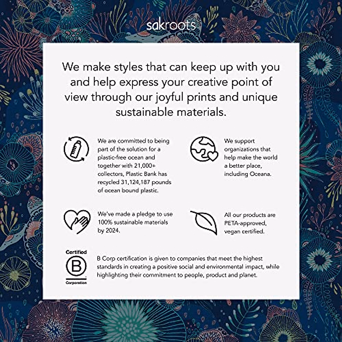 Sakroots Womens Eco-twill Sakroots On The Go Packable Backpack in Eco Twill, Rainbow Wanderlust, One Size US