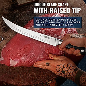 Cutluxe Butcher Knife – 10″ Cimeter & Breaking Knife – Forged High Carbon German Steel – Full Tang & Razor Sharp – Ergonomic Handle Design – Artisan Series