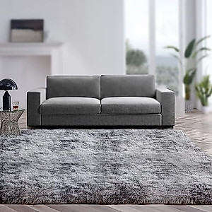 evizen 8x10 Area Rug for Living Room Bedroom, Super Soft Shaggy Rugs Fluffy Washable Durable Living Room Rugs, Plush Rug for Room Decor, Light Grey