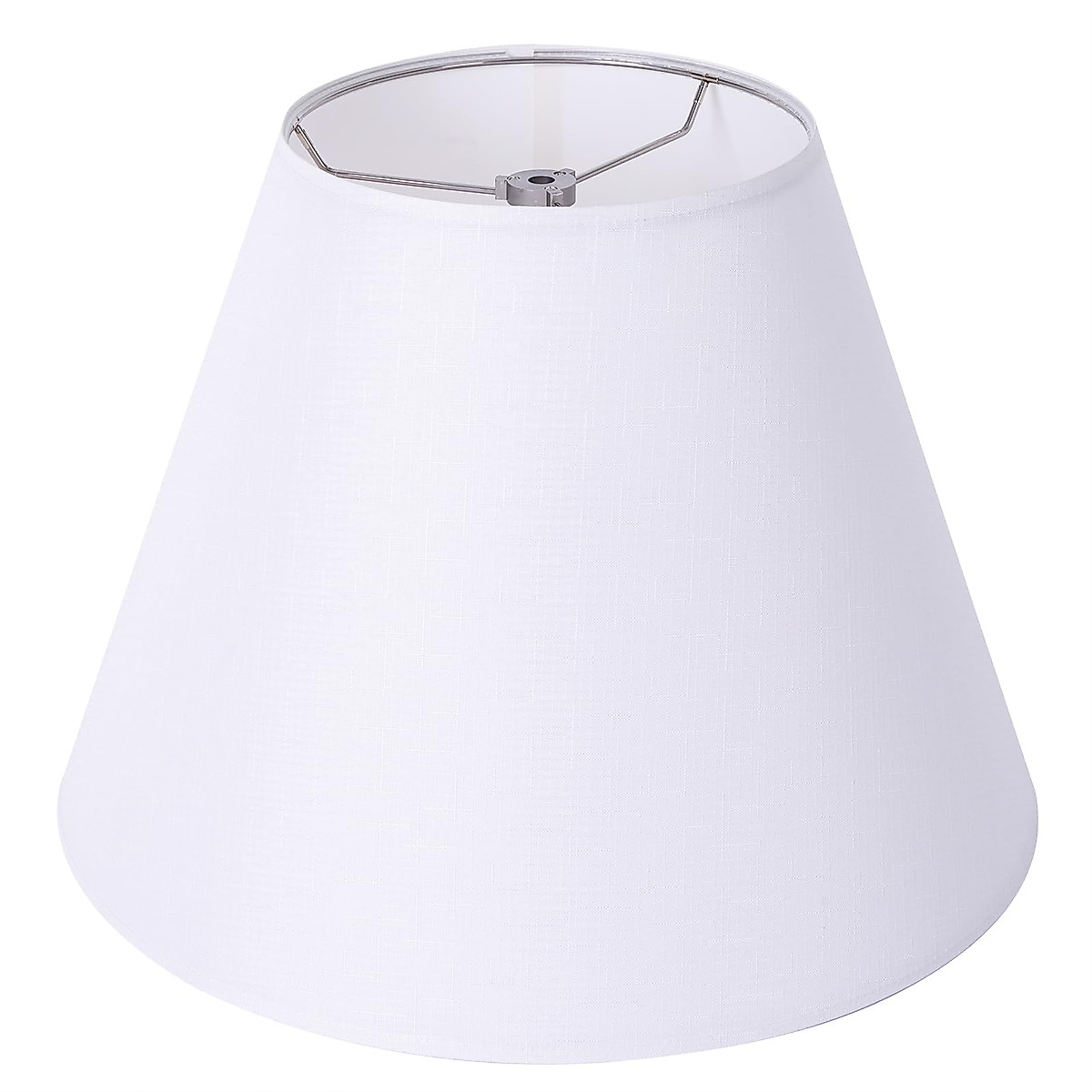 TOCHIC Lamp Shades Large White Empire Lampshade for Table Desk Lamp, Floor Lamp, Bedside Lamp, Assemble Required, DIY Natural Linen Hand Crafted Fabric Lamp Cover, Spider Fitter, 16"x8"x11.3"