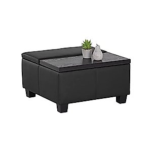Aldo Lift Top Storage Ottoman Black - Black Wood