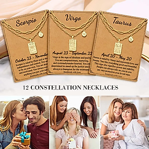 STORUP Taurus Gifts for Women - Retro Gold Taurus Necklace Tarot Card Pendant Taurus Horoscope Necklaces Gift Jewelry for Women (Taurus)