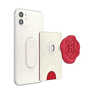 PopSockets Phone Wallet with Expanding Phone Grip, Phone Card Holder, Harry Potter - Hogwarts Letter, Solid, small