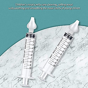 JUSONEY Baby Nose Syringe - Professional Fly Baby Irrigator with Clean and Reusable Silicone Nose Tips (2 Pieces)