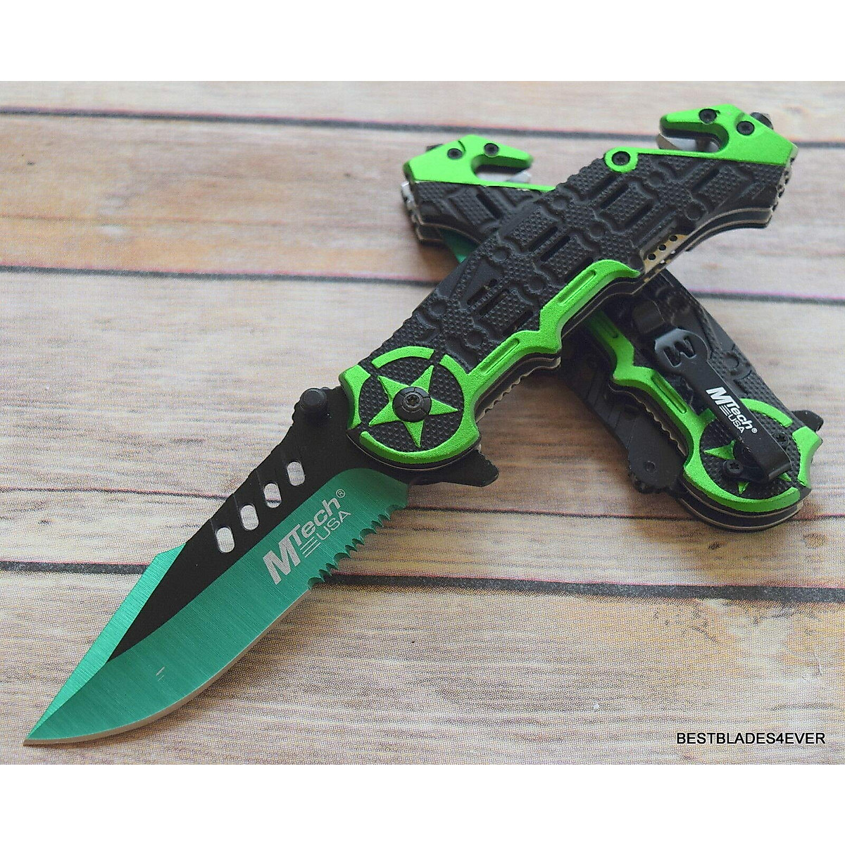 8.25 Inch Mtech Tactical Rescue Stainless Steel Open Folding Pocket Knife With Clip Outdoor Survival Hunting Knife for Camping by Survival Steel