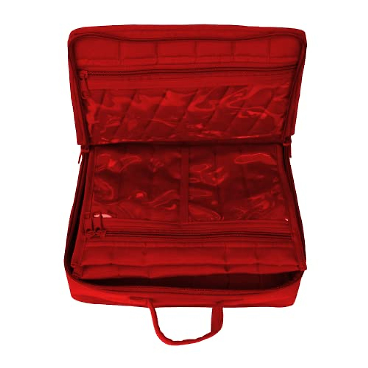 Yazzii Original Craft Organizer Tote Bag - Portable Storage Bag Organizer - Multipurpose Storage Organizer for Crafts, Cosmetics & Jewelry. Red