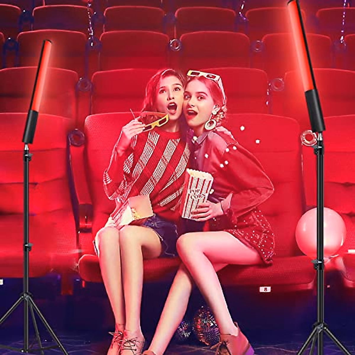 leshiou RGB Video Light Wand, Handheld Multi Color LED Photography Light Stick with Remote Control, Dimmable 2500K-6500K CRI97+ Full-Color LED Light with 2500mAh Rechargeable Battery, 12 Light Scenes