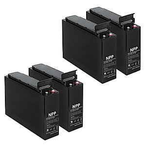 NPPower FT12-100Ah (4 Pcs) 12V 100Ah Front Access AGM Deep Cycle SLA Battery | The Ultimate Battery You Can Feel Confident | for Telecommunication System, UPS and Off-Grid Solar System