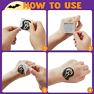 JOYIN 144 PCS Halloween Glowing Temporary Tattoos for Kids, 12 Designs Luminous Halloween Tattoo stickers, Glow in The Dark Party Supplies Decoration, Party Favors Games Prizes, Trick or Treat Gifts