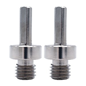 HIGHDRIL Adapter for Core Drill Bit, 2pcs 5/8"-11 Thread to 3/8" Triangle Shank,Diamond Hole Saw Drill Sanding Attachment Arbor Shaft Adapter
