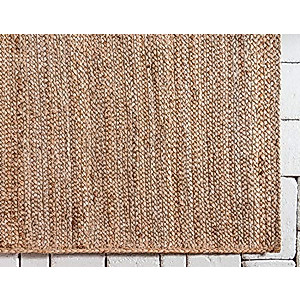 Unique Loom Braided Jute Collection Classic Quality Made Natural Hand Woven Area Rug (2' 0 x 3' 0 Rectangular, Natural)